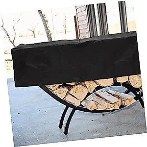 INOOMP Snow Protection Fire Covering Fireplace Holder Cloth Sun Oxford Pit Log Black for Rack Rain Furniture Cover Stand Garden Duty Hoop Firewood Rainproof Logs Heavy Storage Outdoor