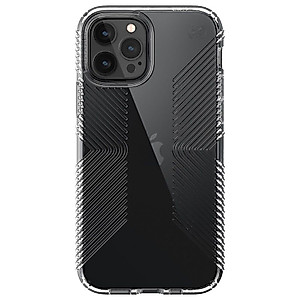 Speck iPhone 12 Clear Case - Drop Protection Fits iPhone 12 Pro & iPhone 12 Phones - Built for MagSafe - Anti-Yellowing & Anti-Fade with Dual Layer Slim Design 6.1 Inch - Perfect Clear Presidio