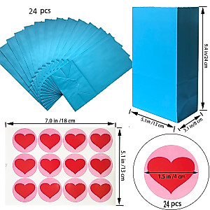 Artseen Party Favor Paper Bags for Party Celebration Treated Paper Bags 5.10X3.10X9.4 inches(24 CT)… (Lake blue)