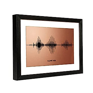 I Love You Soundwave Art, Bronze Visible Voice Print for 8th Wedding Anniversary, Gift, Valentines Day Gift for her or him, Mother's Day Gift