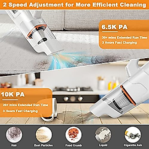Wapasoo Vacuum Cleaner Handheld Vacuum - 2 Speed Mini Vacuum, Pet Hair Vacuum Cleaner, Lightweight and Rechargeable Car Vacuum Hand held vacuuming Cordless for Car Home Office