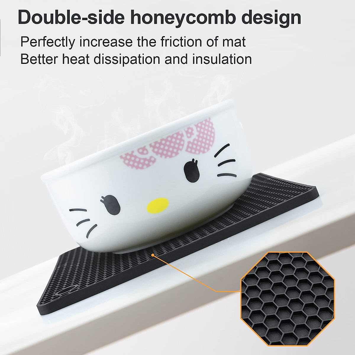 TROUSKAIG Silicone Trivets for Hot Pots and Pans,Trivets for Hot Dishes,Hot Pads for Kitchen,Pot Holders for Kitchen Heat Resistant Mats for Countertop,Silicone Trivet Mat Hot Plates to Protect Table