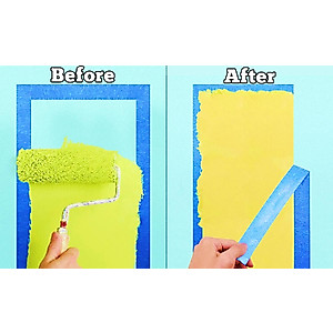 DOAY 4 Pack Blue Painters Tape - Fine Line Masking Tape 1/16", 1/8", 1/4", 1/2" x 60 Yards - Thin Automotive Pinstripe Tape for DIY, Paint, Art, Tumblers - Multi Size Pack - Total 240 Yards