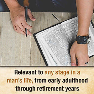 Every Man's Bible NIV, Deluxe Heritage Edition, TuTone (LeatherLike, Brown/Tan) – Study Bible for Men with Study Notes, Book Introductions, and 44 Charts