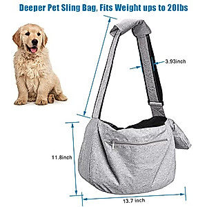 Ownpets Pet Sling Carrier, Fits 15 to 25lbs Extra-Large Dog/Cat Sling Carrier Reversible and Hands-Free Dog Bag with Adjustable Strap and Pocket Shoulder Pad for Outdoor Travel Hiking