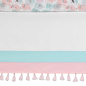 Lambs & Ivy Watercolor Pastel Pink/Mint Rainbow 5-Piece Baby Crib Bedding Set