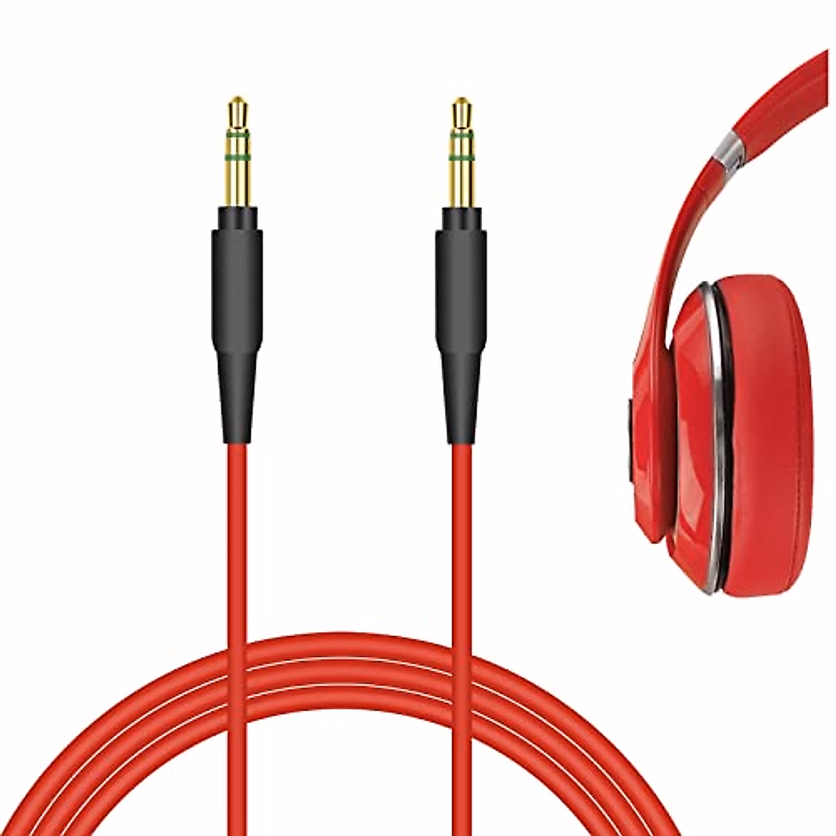 GEEKRIA Nylon Braided Audio Cable Compatible with Beats Solo3.0, Solo2.0, Solo1.0, Studio3, Studio2, Studio, Executive, Pro, Mixr Cable, 3.5mm Aux Replacement Stereo Cord (4 ft/1.2 m)