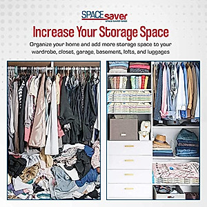 Spacesaver Vacuum Storage Bags (Large 5 Pack) Save 80% on Clothes Storage Space - Vacuum Sealer Bags for Comforters, Blankets, Bedding, Clothing - Compression Seal for Closet Storage. Pump for Travel.
