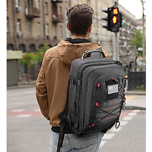 Vancropak Travel Backpack for Men, Extra Large 17.3 inch Laptop Backpacks, Flight Approved Sturdy Carry on Suitcase for Airplanes with 3 Packing Cubes, Expandable 50L Luggage Daypack Duffel Bag, Black