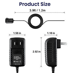 XFXMTJJ Replacement Charger 6V 2A AC/DC Adapter Compatible with ProForm Elliptical: 390E, 590E, 380F & 785F Power Cord