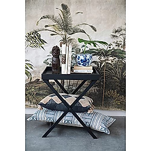 Creative Co-Op Cotton Printed Oversized Lumbar Pillow with Embroidery