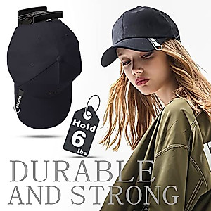 Hat Rack for Wall (14-Pack) - Hat Racks for Baseball Caps, Adhesive Hat Hooks for Wall, No Drilling Hat Organizer Cowboy Hat Holder, Strong Hat Hanger to Display for Door, Closet (Upgrade-Black)