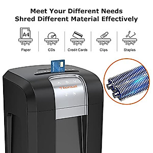 Bonsaii 20 Sheet Office Paper Shredder, 120-Minute Cross-Cut Heavy Duty Shredders Also Shreds CD/Credit Card, Commercial Shredder with 8-Gal Pullout Basket, Jam Proof & 4 Casters, Black (3S30 Upgrade)