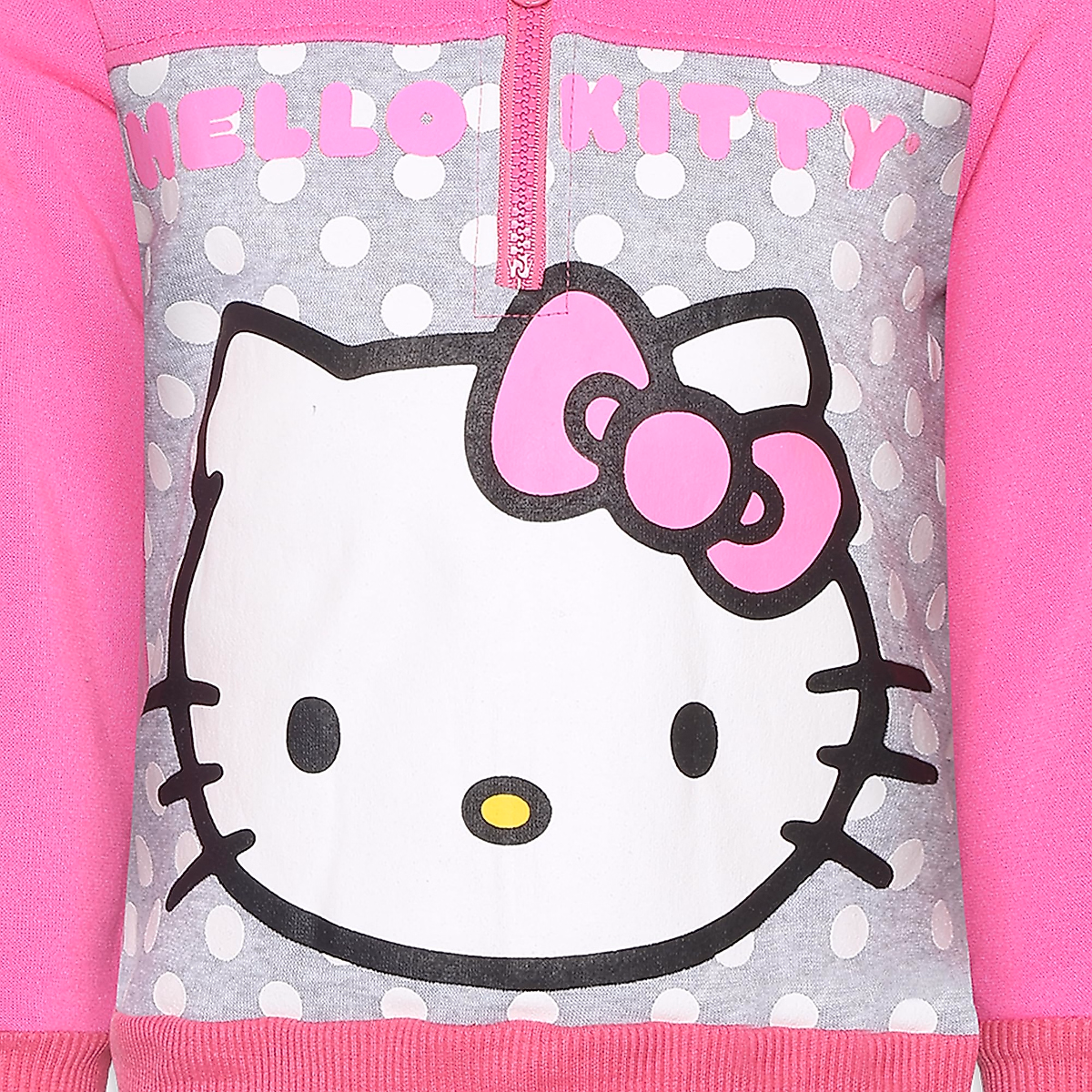 Hello Kitty Sanrio Girls Half Zip Up Hoodie for Toddlers, Little and Big Girls Pink