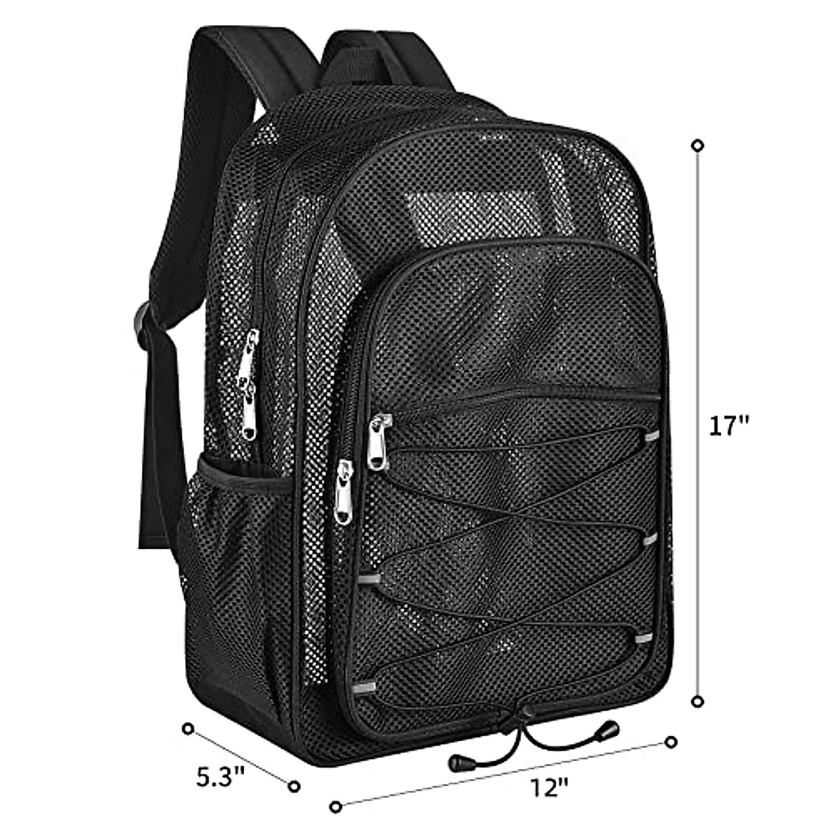 Heavy Duty Mesh Backpacks for Adults, School Bags Boys and Girls, See Through with Adjustable Straps, Swimming, Fitness, Sports, Carry Portable Oxygen Concentrators