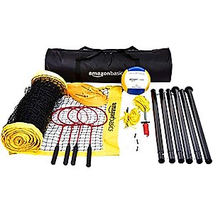 Amazon Basics Outdoor Volleyball and Badminton Combo Set