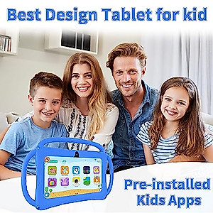 Android 11 Tablet for Kids 7inch Toddler Tablets 3GB+32GB Google Play Kids Tablet iWawa APP Pre-Loaded Learning Educational Tablet with Kids-Proof Case Netflix YouTube (Deep Blue)