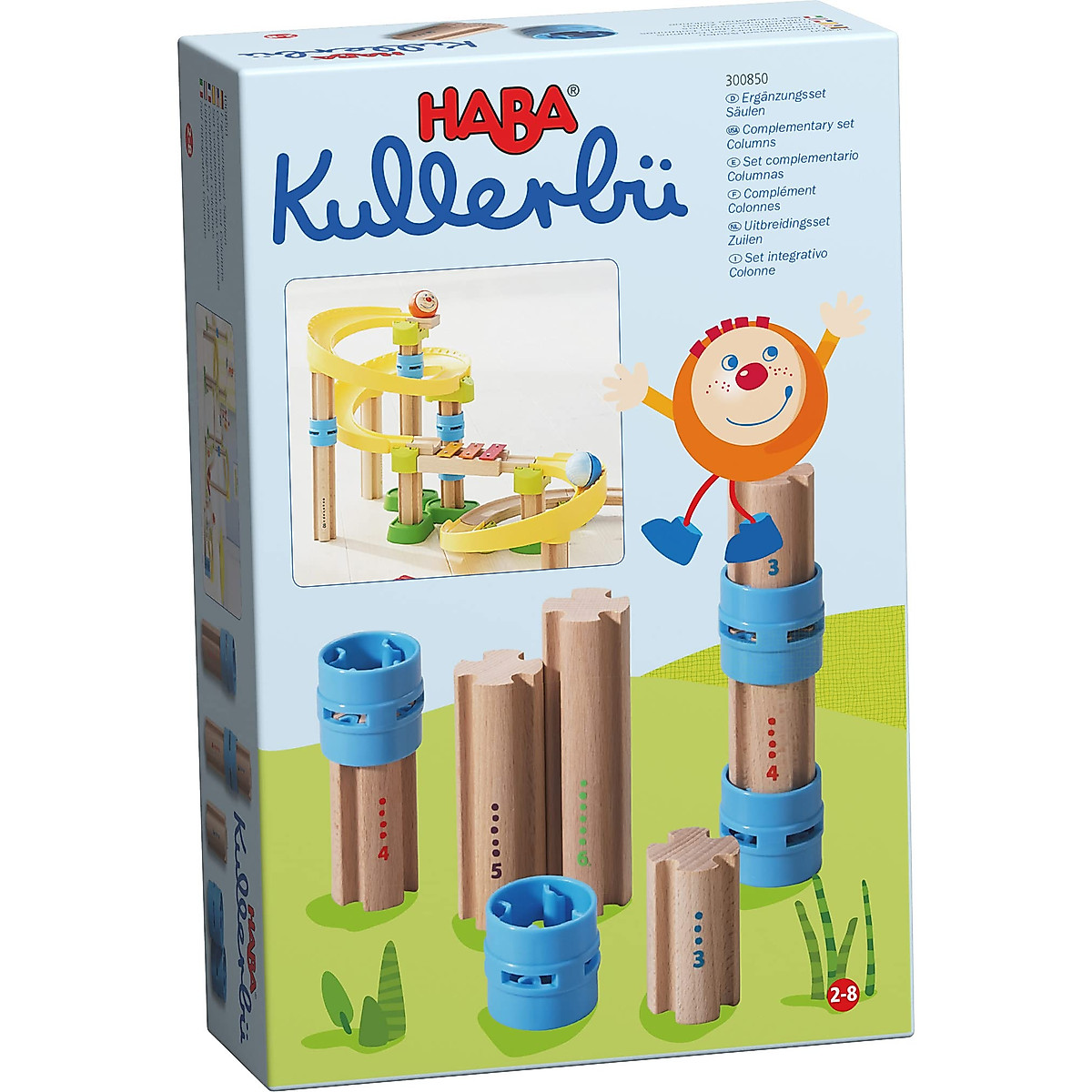 HABA Kullerbu Expansion Set - Columns - 10 Piece Set for Creating Higher Ball Track Layouts