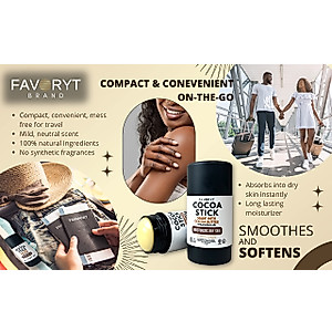 FAVORYT Cocoa Butter Stick – All-Natural Moisturizing Lotion Stick with Cocoa Butter, Almond Oil, Jojoba Oil, Avocado Oil – Warm and Natural Body Butter Stick Flavor for Women, Men, Kids – 1oz
