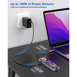 Docking Station, USB C Hub, TOTU 8-in-1 Type C Hub with 4K HDMI Port, Ethernet, 100W PD USB-C Power Delivery, 2 USB 3.0 Ports, 1 USB 2.0 Port, SD/TF Card Reader, for MacBook and Other Type C Laptops