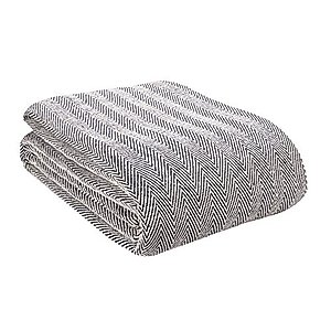 GLAMBURG 100% Soft and Breathable Cotton Thermal Blanket King Navy - Perfect for Layering Any Bed for All Season