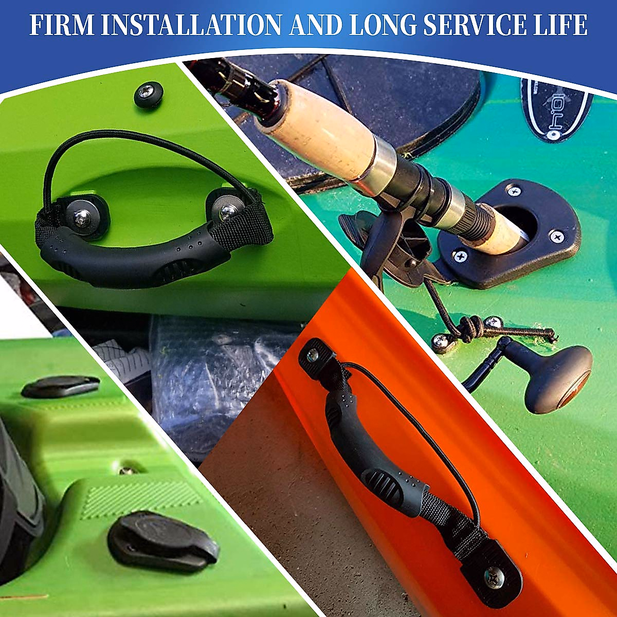 Anndason 4 Pcs Black Kayak Canoe Boat Side Mount Carry Handles/Paddle Park Kayak Handles and Hardwares