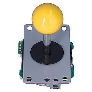 Hilitand Classic Competition 5 Pin Stick Rocker 8 Ways Joystick for PC Box 360, for PS2, for PS3 Games DIY Kit Parts Mame Jamma Game Consoles(yellow)