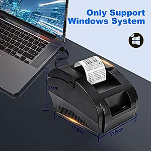 TeinenRon T5890K Receipt Printer 58mm Thermal POS Printer USB Desktop Barcode Bill Printer 90mm/s High Speed Mini Small Printing Machine Support ESC/POS for Shipping/Business/Restaurant/Kitchen