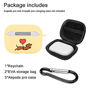 Balloon Dog Case Compatible with Airpods Pro Yellow Soft TPU, Supports Wireless Charging Shockproof Protective Cover for Airpods Pro