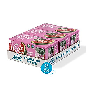 Nixie Sparkling Water, Watermelon Mint | 12 fl oz cans, 24 pack | Organic, Non-GMO, 0 Calories, 0 Sugar, 0 Sodium