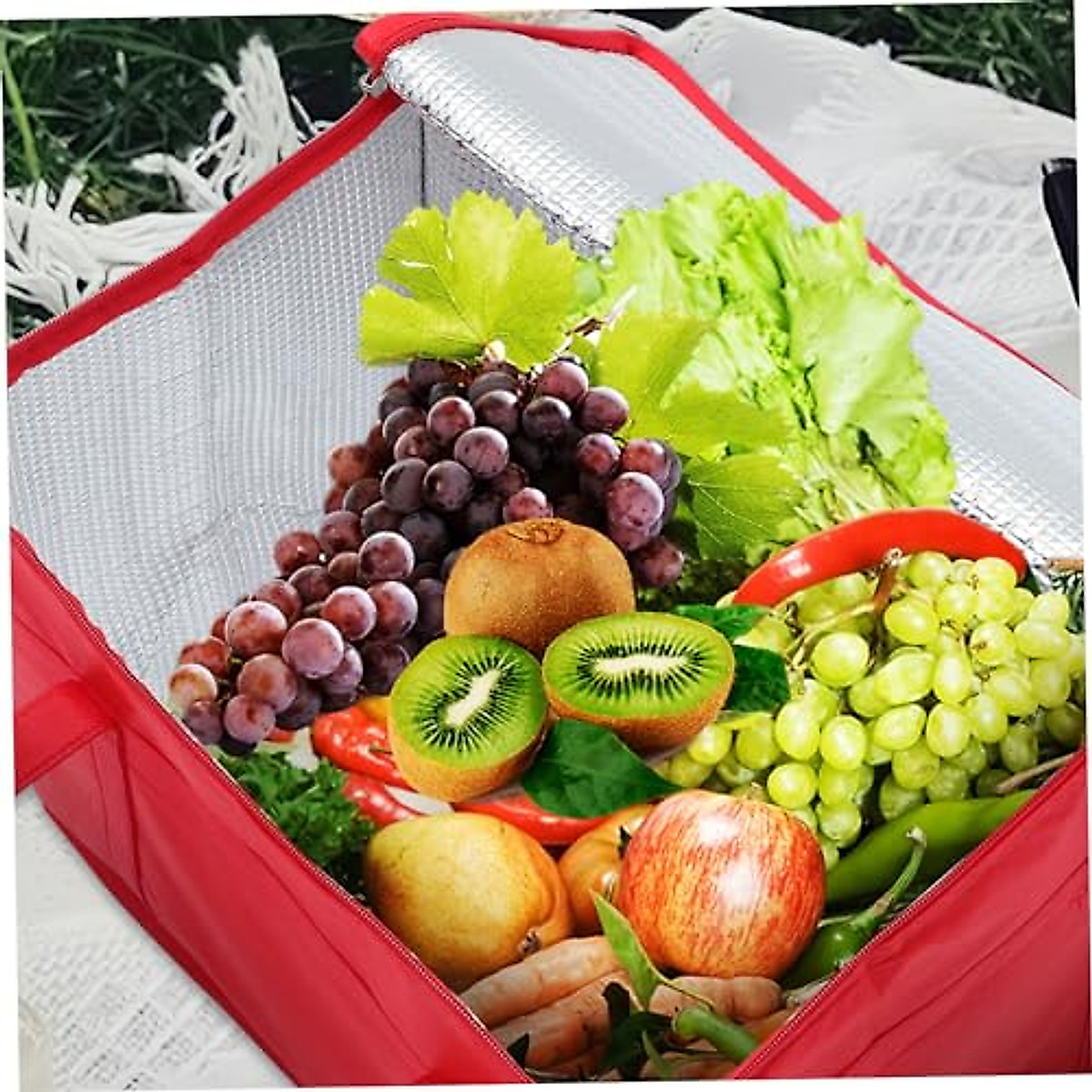 FONDOTIN 4pcs Insulation Bags Thermal Bags for Cold Food Insulated Grocery Bags Portable Insulation Bag Lunch Bags for Adults Shopping Tote Bag Insulated Food Carrier Non-Woven Fabric