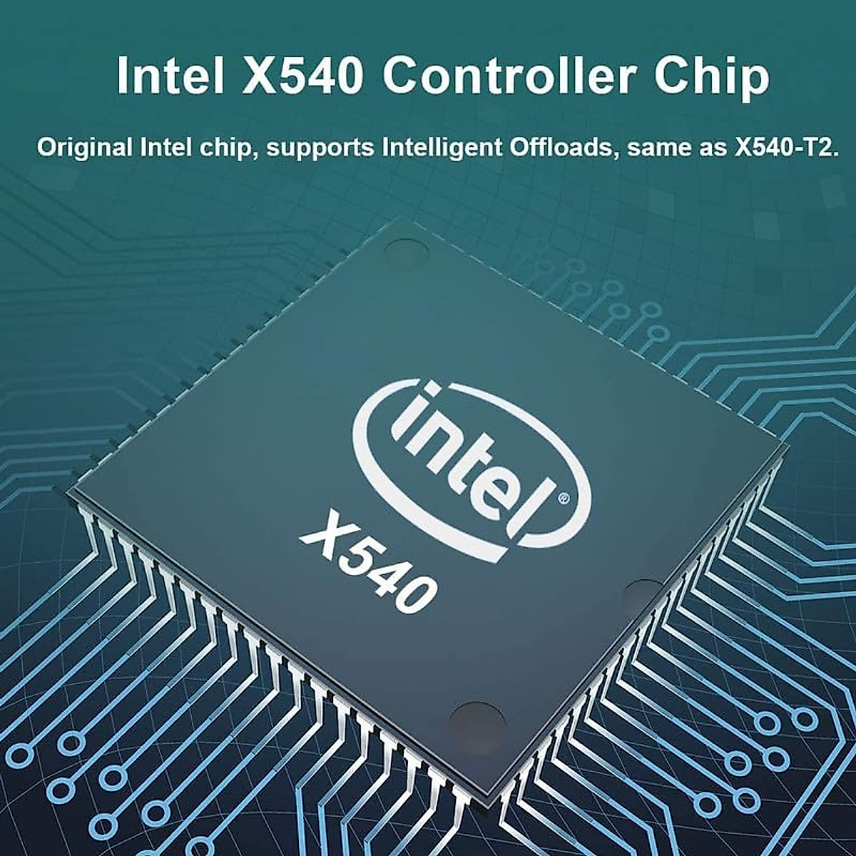 10Gb NIC Dual RJ45 Port PCIe Network Card with Intel X540-AT2 Controller, 10G Ethernet Converged Network LAN Adapter, Support Windows/Linux/Vmware/ESX/Freebsd Server, Compare to Intel X540-T2