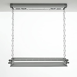 foxydry Air, Wall and Ceiling Clothesline, Electrical Drying Rack, with Remote Control in Aluminium and Steel (Ceiling Mounted, 150)