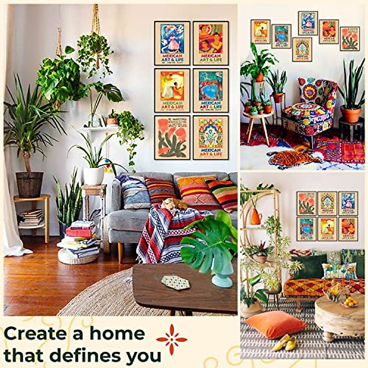 97 Decor Mexican Decor for Home - Vintage Mexican Wall Art, Mexican Art Exhibition Posters, Mexican Culture Picture, Boho Mexican Abstract Paintings for Home Kitchen Bedroom Decoration (8x10 UNFRAMED)