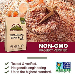Himalayan Chef Himalayan Pink Salt - 5 lbs Coarse Grain Bulk Bag - 100% Natural and Pure Gourmet Crystals, Contains 84 Minerals, Table Salt, Kosher and Vegan | For Grinders & Salt Mills