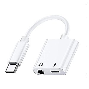 USB C Earbuds Adapter, 2 in 1 USB C to 3.5mm Jack Headphones with Fast Charging and HiFi DAC Dongle Adapter Compatible with Samsung S and Note Series, iPad pro2023 2022 2021, Pixel 7/6/5/4