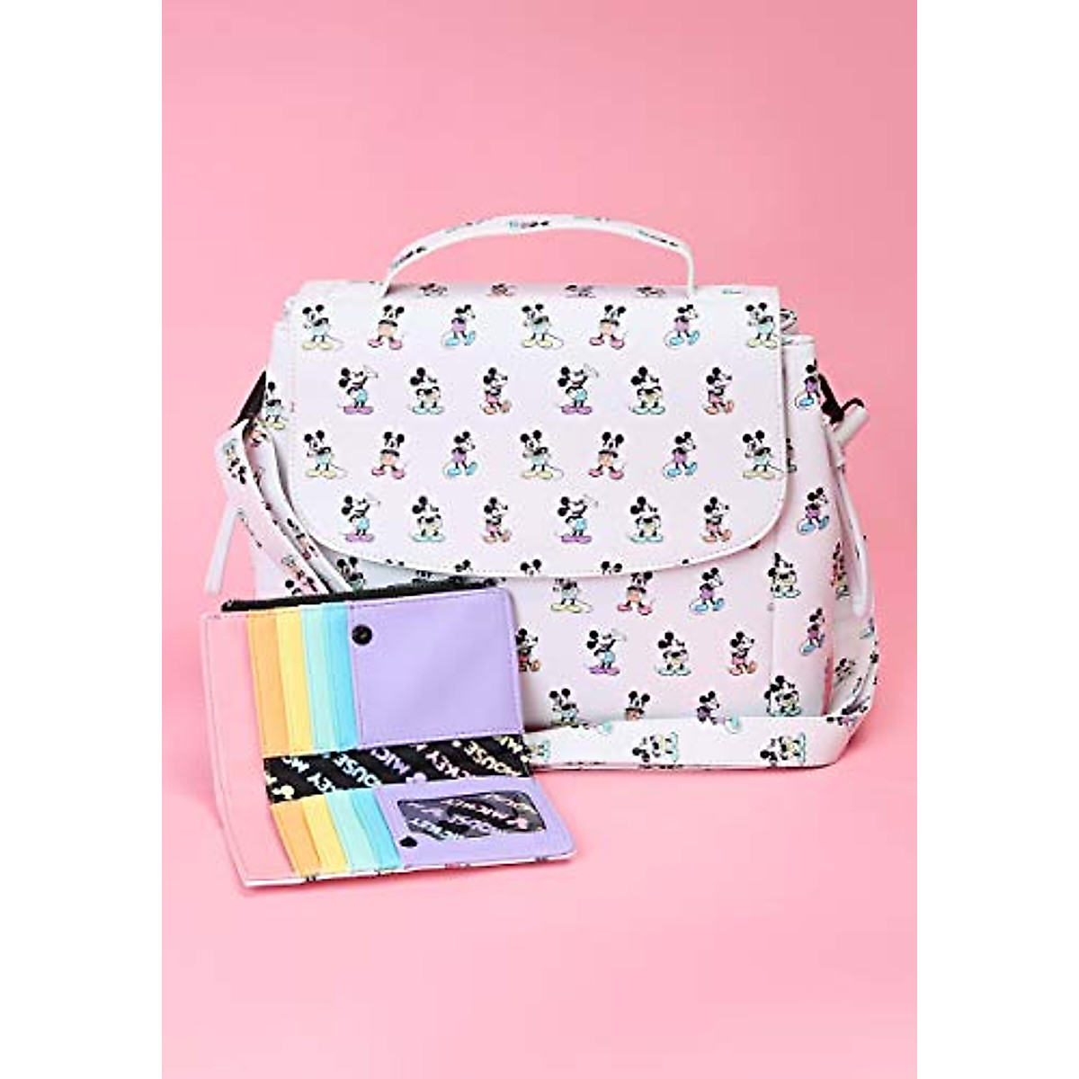 Loungefly Disney Mickey Mouse Pastel Poses Cross Body Bag