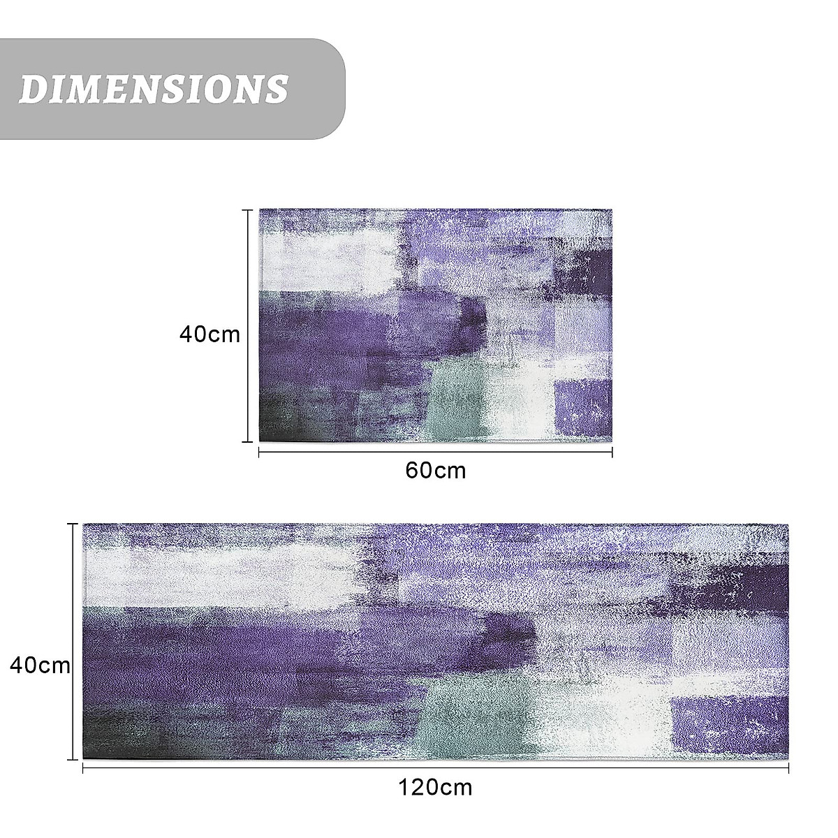 Purple Kitchen Rug, Purple Abstract Art Kitchen Rugs, Kitchen Mats for Floor, Kitchen Organization Non-Slip Kitchen Mat, Anti-Fatigue Mat Home Decor Kitchen Floor Mats, Purple Kitchen Decor Runner Rug