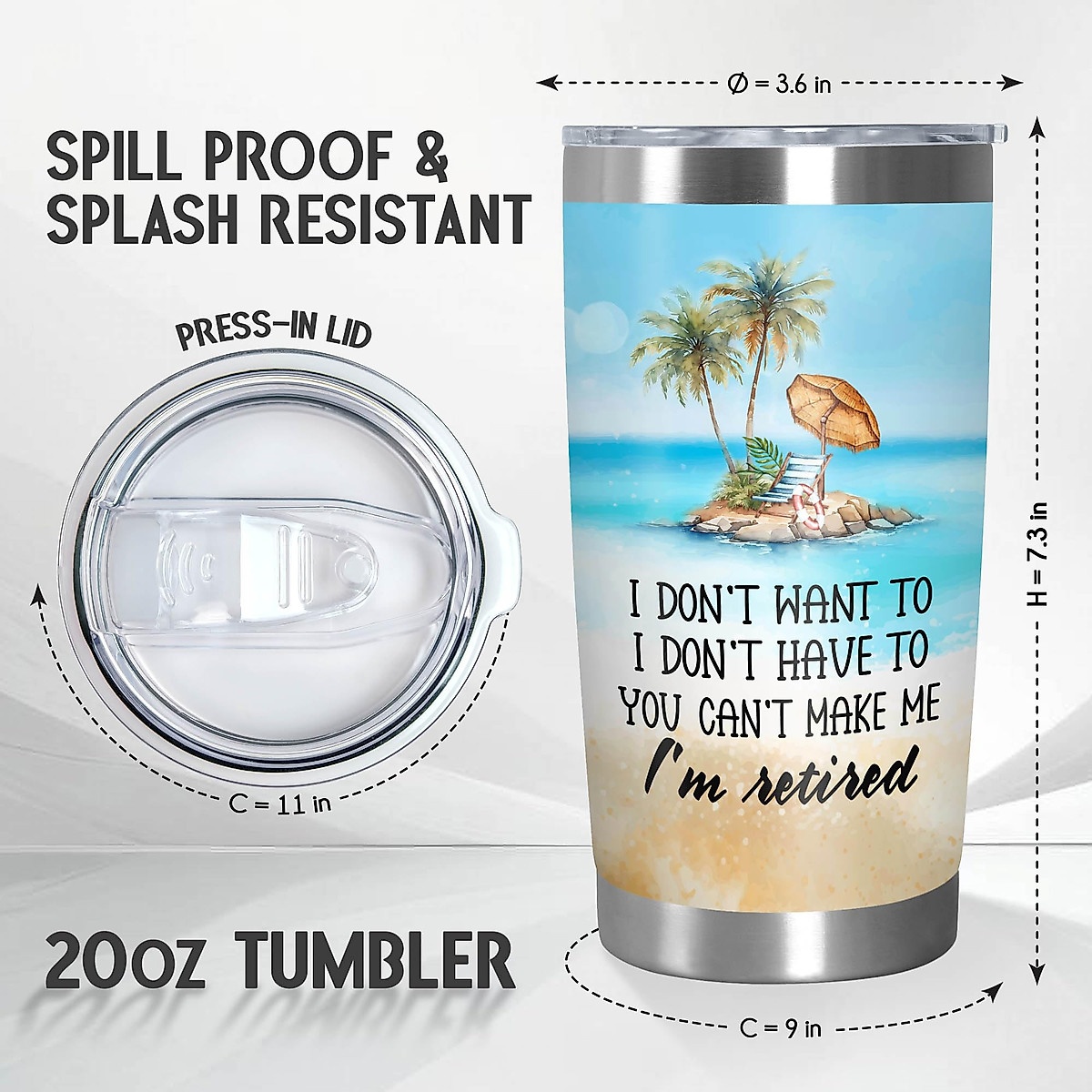 TEEZWONDER Retirement Gifts for Men Women - Stainless Steel Insulated Coffee Tumbler With Lid 20 Oz - Farewell Goodbye Thank You Retirement Gift for Coworkers Boss Friends