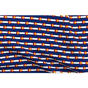 Spoonflower Fabric - Colorado Flag Flags USA United States America Printed on Petal Signature Cotton Fabric by The Yard - Sewing Quilting Apparel Crafts Decor