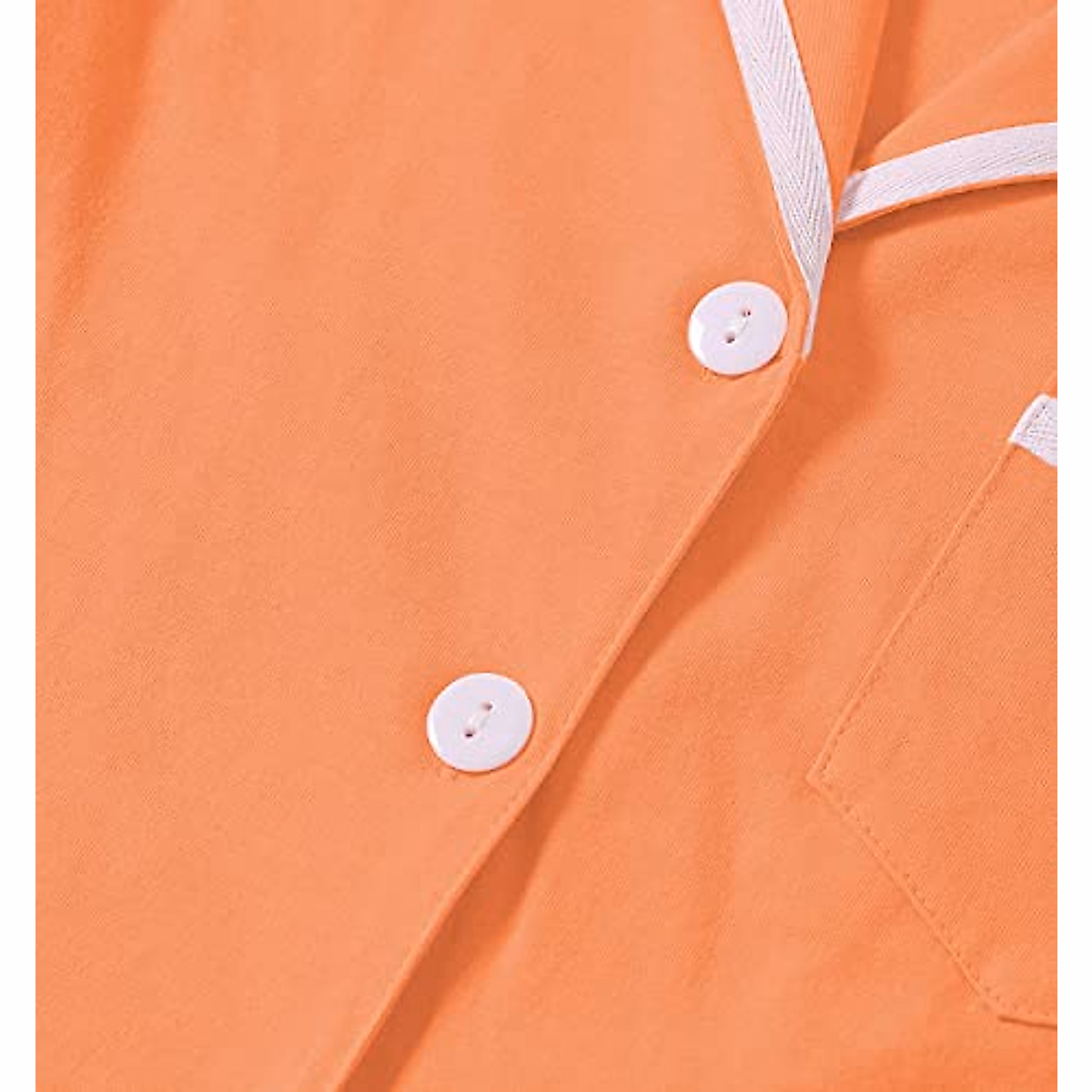 LYANER Women's Pajamas Set Button Short Sleeve Shirt with Shorts Set PJs Loungewear Light Orange Small