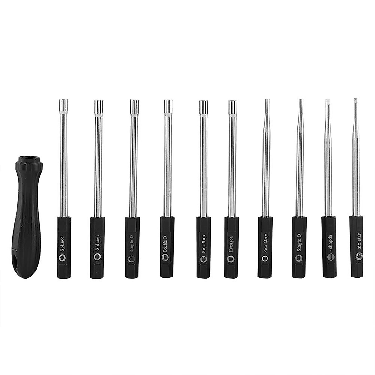 Rushbom Adjustment Screwdriver with Storage Box, 10PCS Carburetor Adjustment Set Screwdriver Card Tool Splined Pacman Double D Type