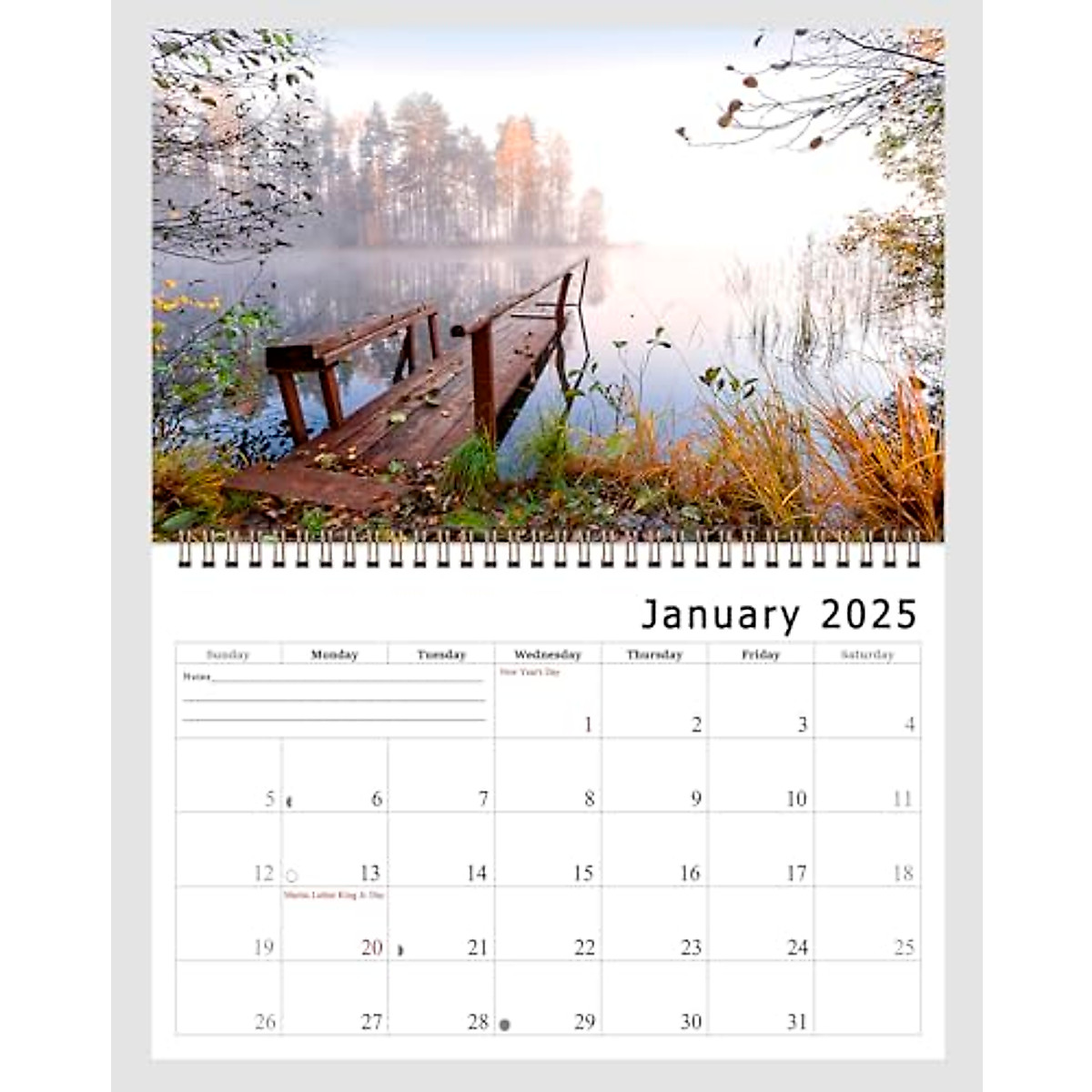 2025 Spiral-bound Wall Calendar (The Great Outdoors) - 12 Months Desktop/Wall Calendar/Planner