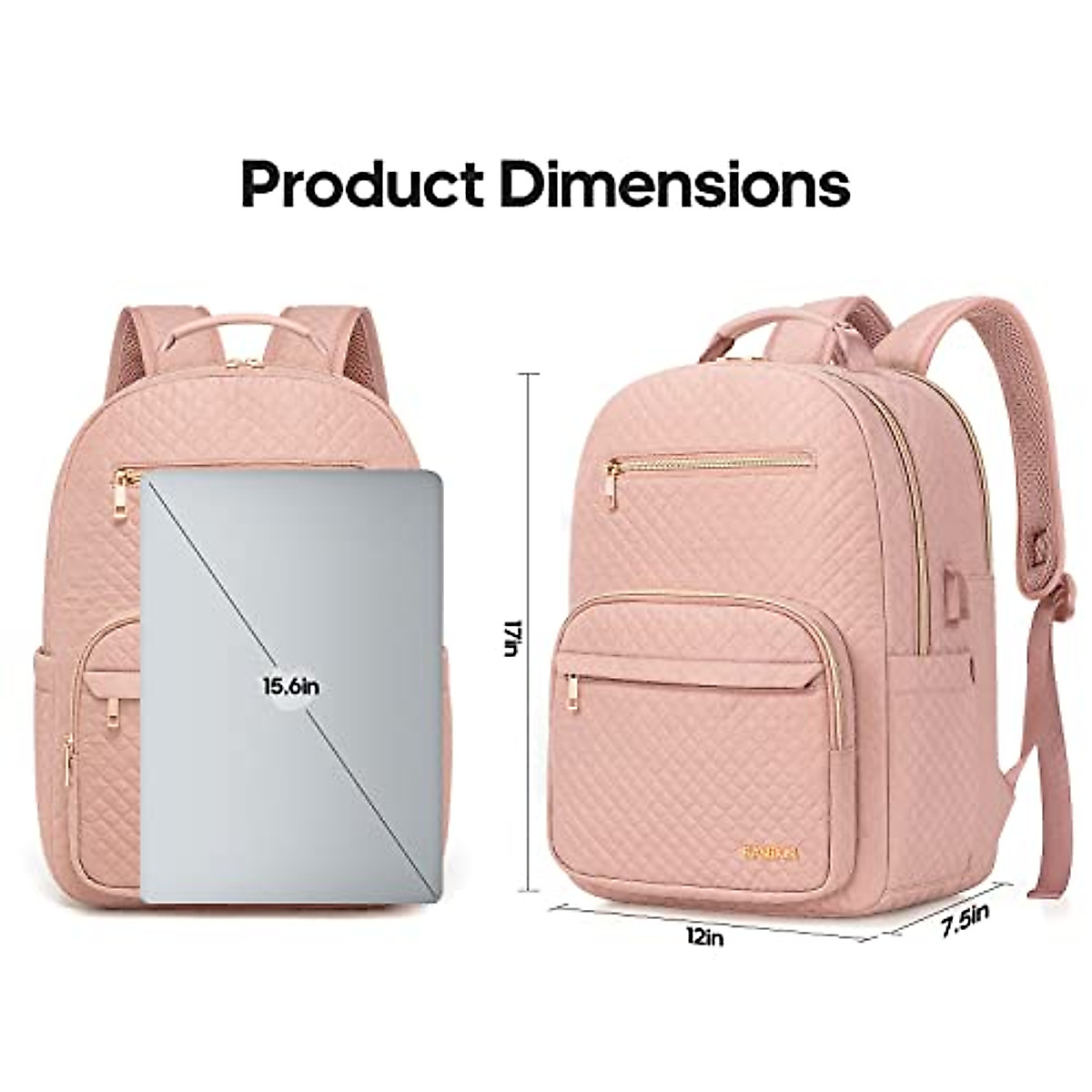 Laptop Backpack for Women, 15.6 Inch Travel Backpack for Women as Person Item Flight Approved, Waterproof Nurse Backpack, Computer Backpack Travel Bags Casual Daypacks for College, Business,Work