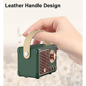 Baolira Retro Bluetooth Speaker Mini Wireless Speaker,Portable Bluetooth Speaker with Crystal Clear Stereo Sound Rich Bass,Mini Retro Speaker for iPhone,Android Devices and Tablet(Green)