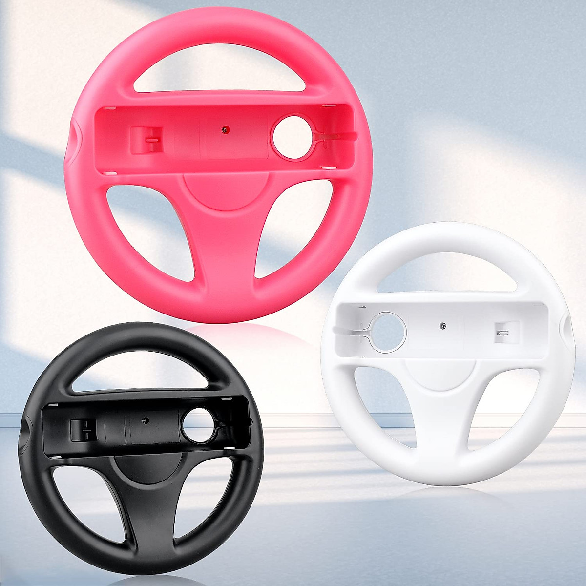OSTENT Kart Racing Games Steering Wheel for Nintendo Wii Remote Controller Super Mario Game Color Pink