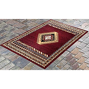 Furnish my Place Southwestern Contemporary Geometric Area Rug 3 Pieces Set (5x8) (2x6) (2x3) - Tucson Burgundy