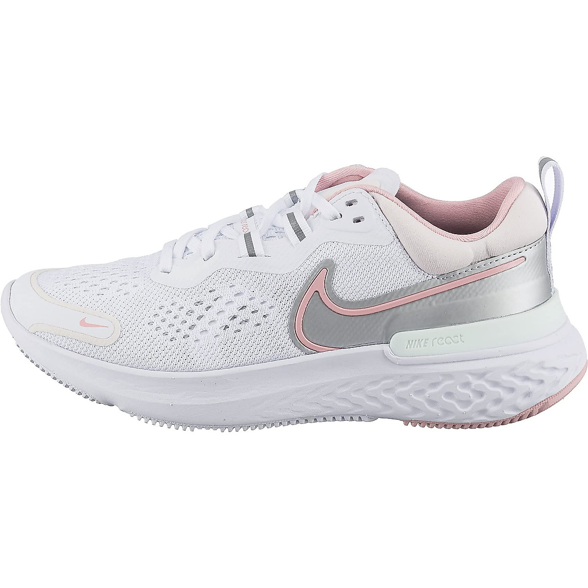 Nike Women's Low-Top Sneakers, White Pink Glaze Light Soft Pi, 8.5 US