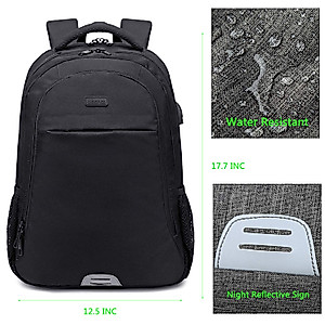 Abshoo Travel Anti Theft Laptop Backpack for Men & Women Backpack with USB Charging Port College School Bag (Black)