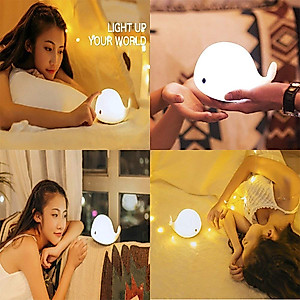 Mystery 4-Modes Children Night Light, USB Rechargeable Dolphin Night Light With Warm White, Strong White, 5 Single Colors and 5-Color Breathing Modes, Sensitive Tap Control for Baby Adults Bedroom